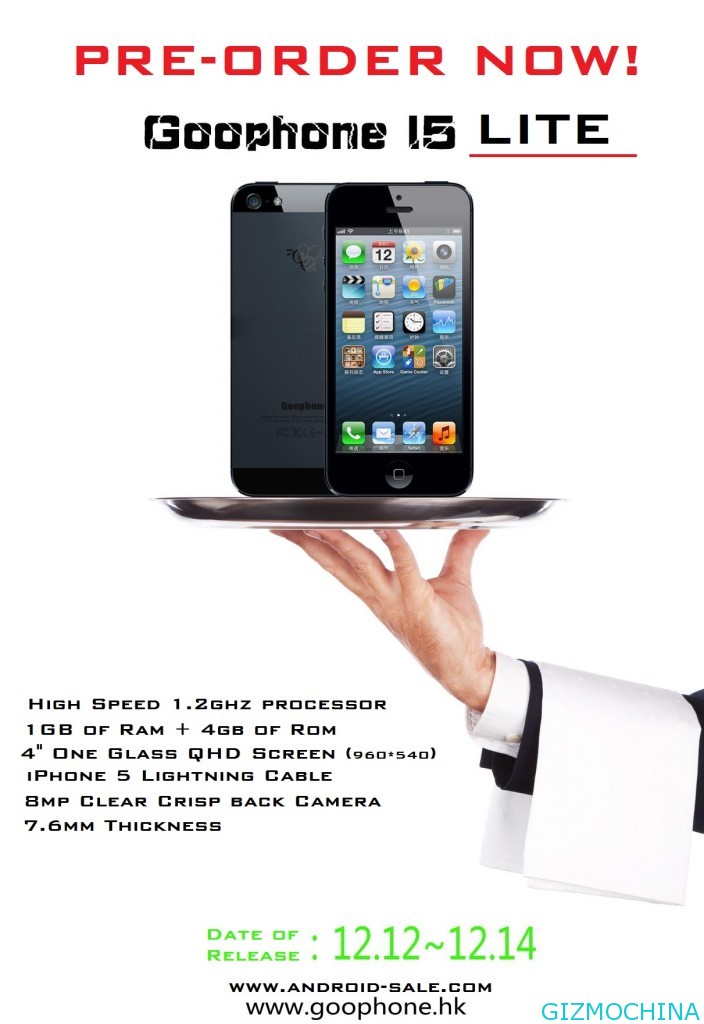 Goophone I5 officially announced for release from 12.12 to 12.14 ...