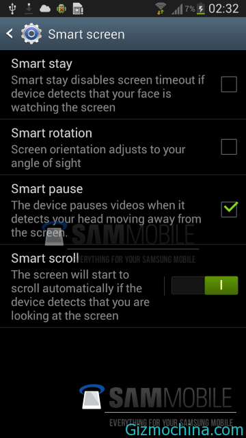 Leaked screenshot of Samsung Eye tracking feature - Gizmochina