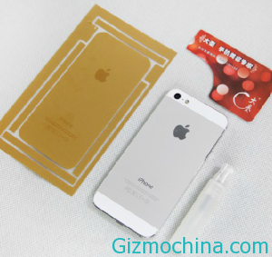 Turn your iPhone 5 to be a gold iPhone 5S using $3 USD sticker - Gizmochina