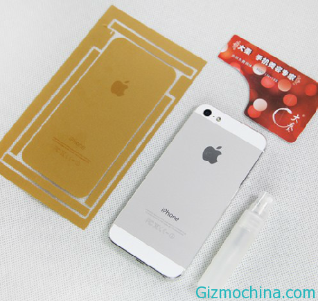 Turn your iPhone 5 to be a gold iPhone 5S using $3 USD sticker - Gizmochina