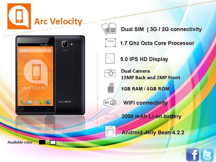 Arc Mobile’s Velocity’s first leaked photos and Octa-core Specs ...
