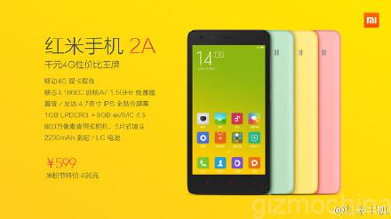 The super cheap Xiaomi Redmi 2A smartphone is official! Costs just 599 ...