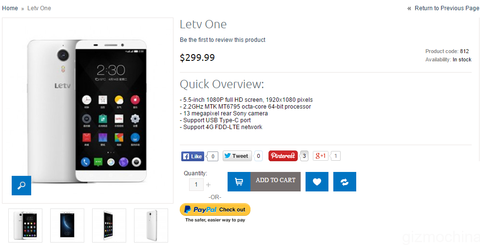 Get $30 OFF LeTV One Smartphone: Free Shipping + No VAT Tax - Gizmochina