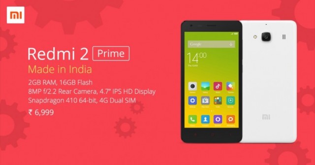 Xiaomi's first Made In India Smartphone, Redmi 2 Prime Official For Rs ...