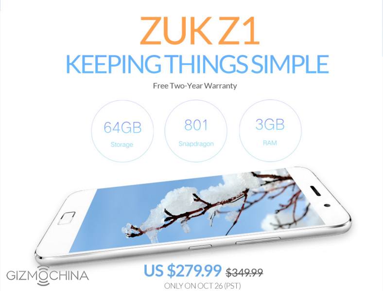64GB Lenovo ZUK Z1 Flagship Available At Just $279.99 Today With 2 years Warranty - Gizmochina