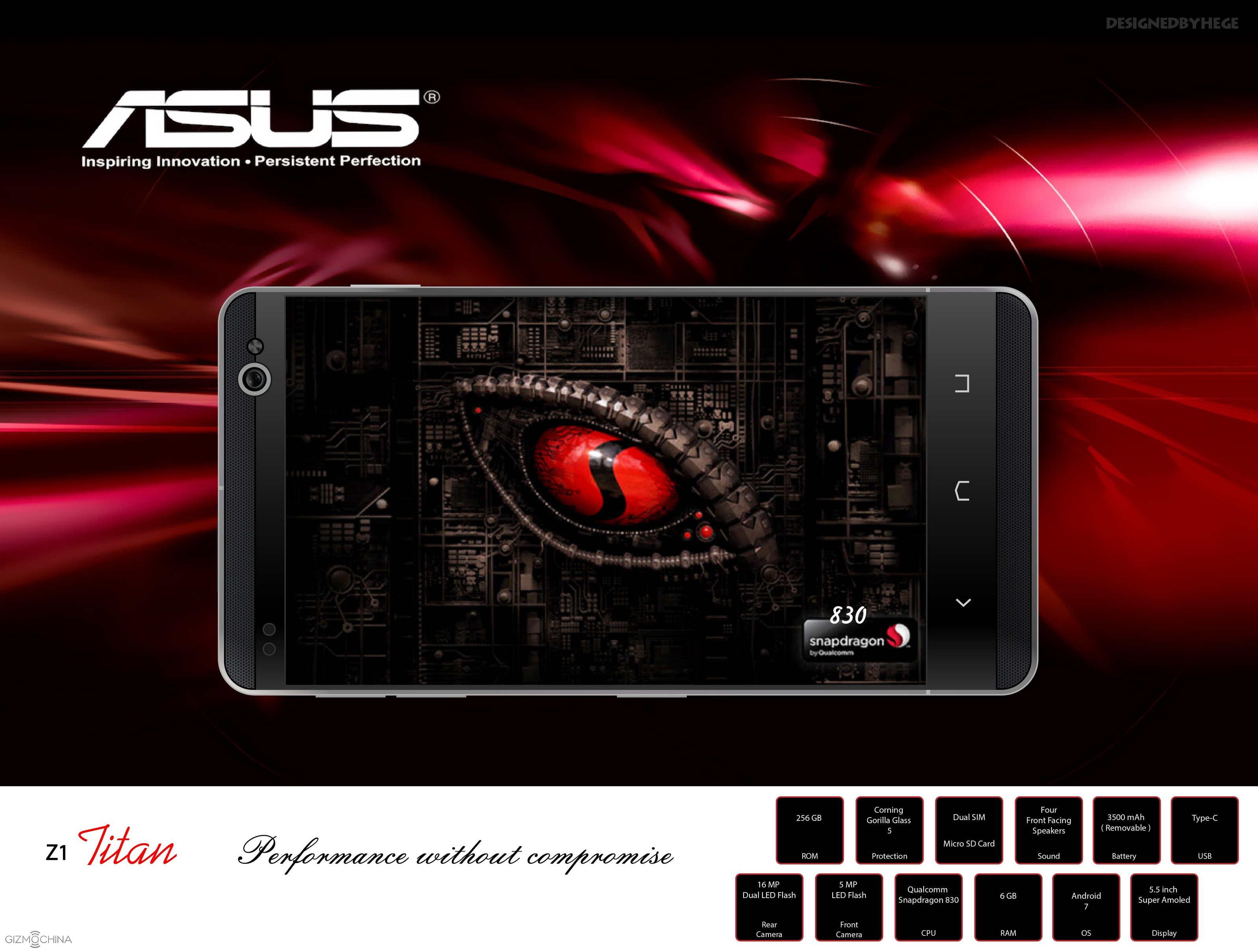 This ASUS Z1 Titan Concept Smartphone Features Snapdragon 830 & Four ...