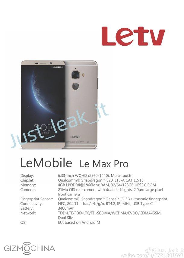 Le Max Pro Rumored To Feature Ultrasonic Fingerprint ID & Wi-Fi 802.11 ...