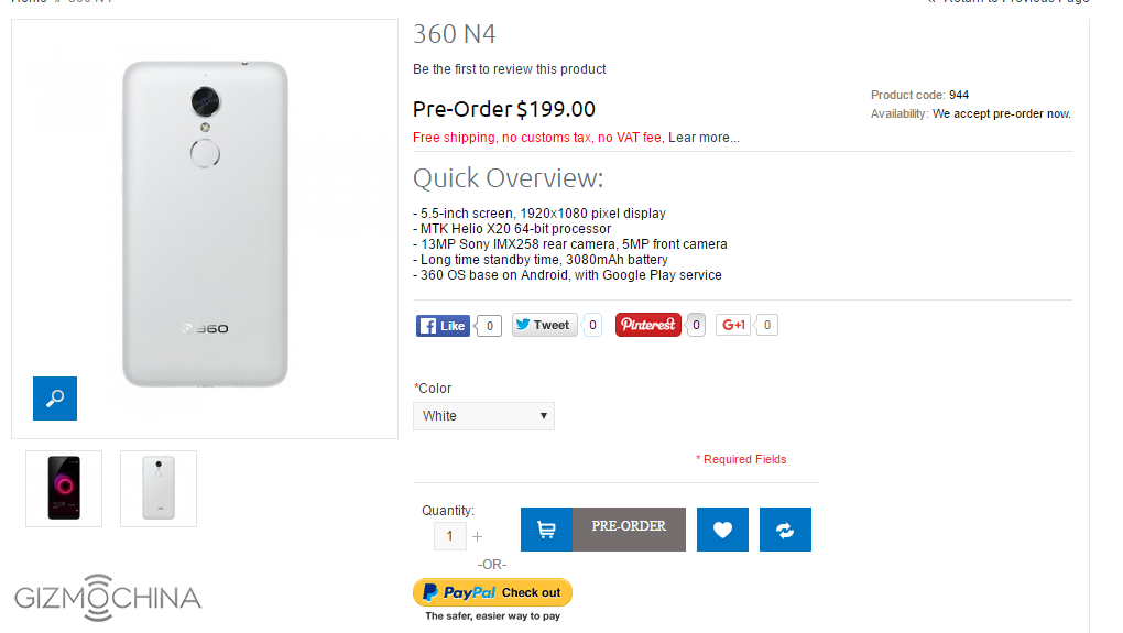 360 N4 With Helio X20 & 4GB RAM Up For Pre-Order On Giztop (Free Shipping, NO TAX) - Gizmochina