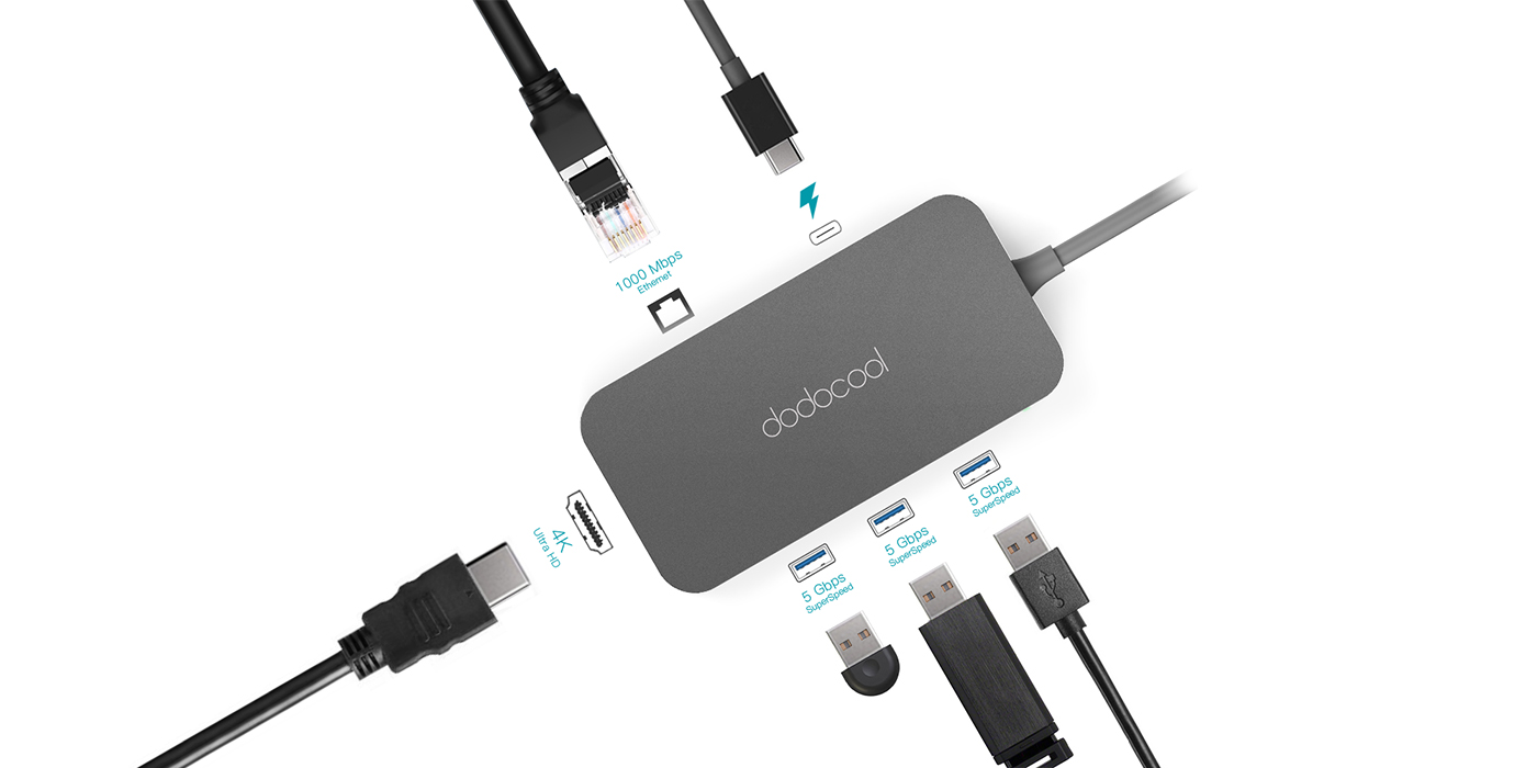 The Dodocool DC50 6-in-1 USB Hub Brings Connectivity Ease - Gizmochina