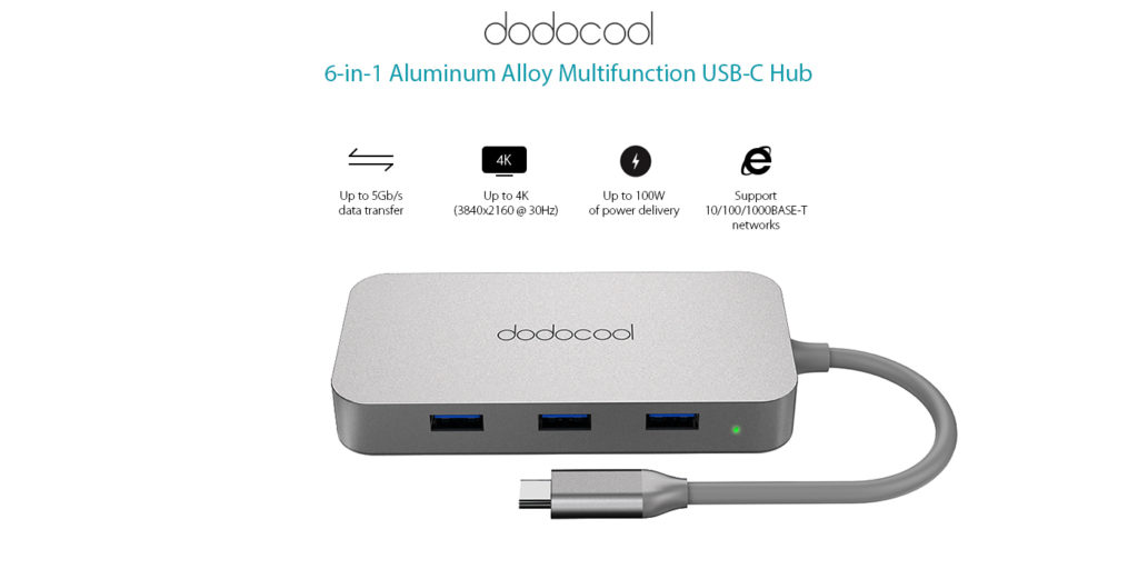 The Dodocool DC50 6-in-1 USB Hub Brings Connectivity Ease - Gizmochina
