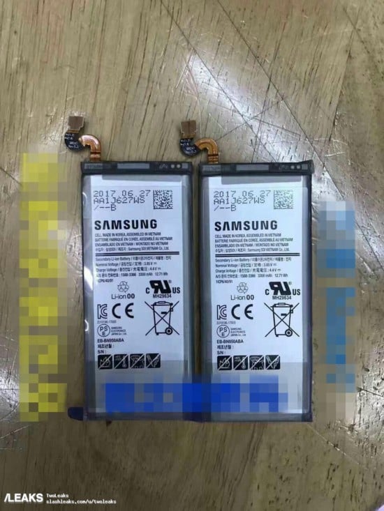 The Galaxy Note 8' 3300mAh Battery Image Leaks - Gizmochina