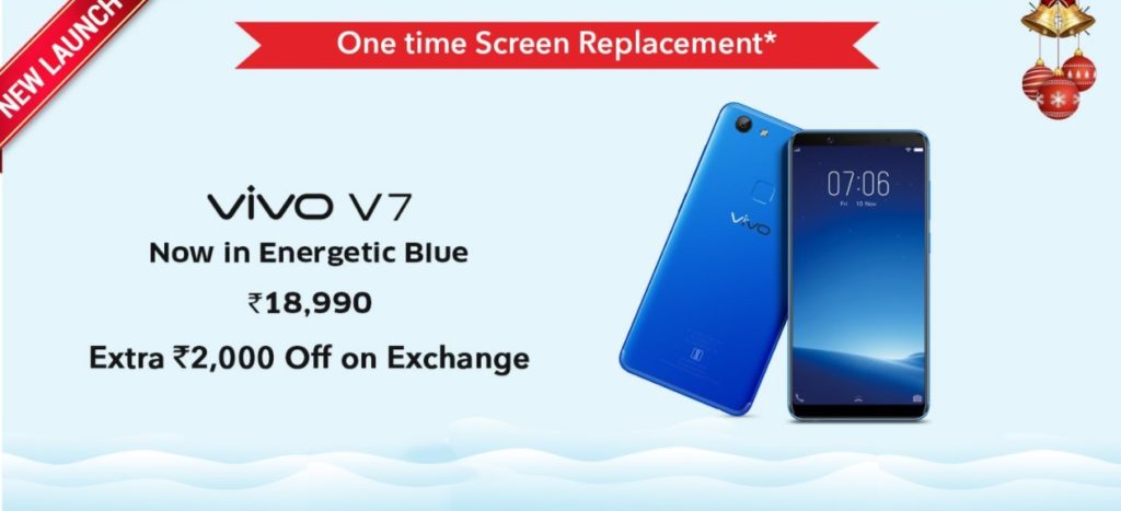 India Gets Vivo V7 in Energetic Blue - Gizmochina