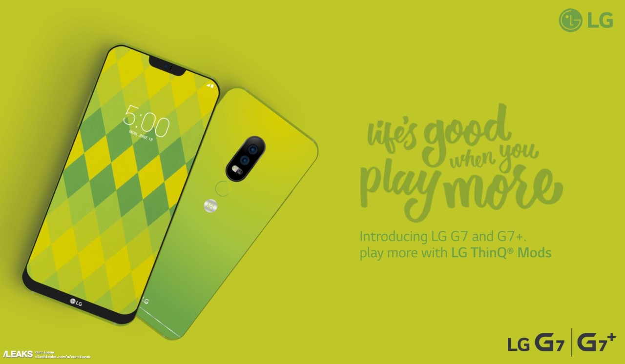 LG G7 Appears in Stunning Light Green Color in a Leaked Poster - Gizmochina