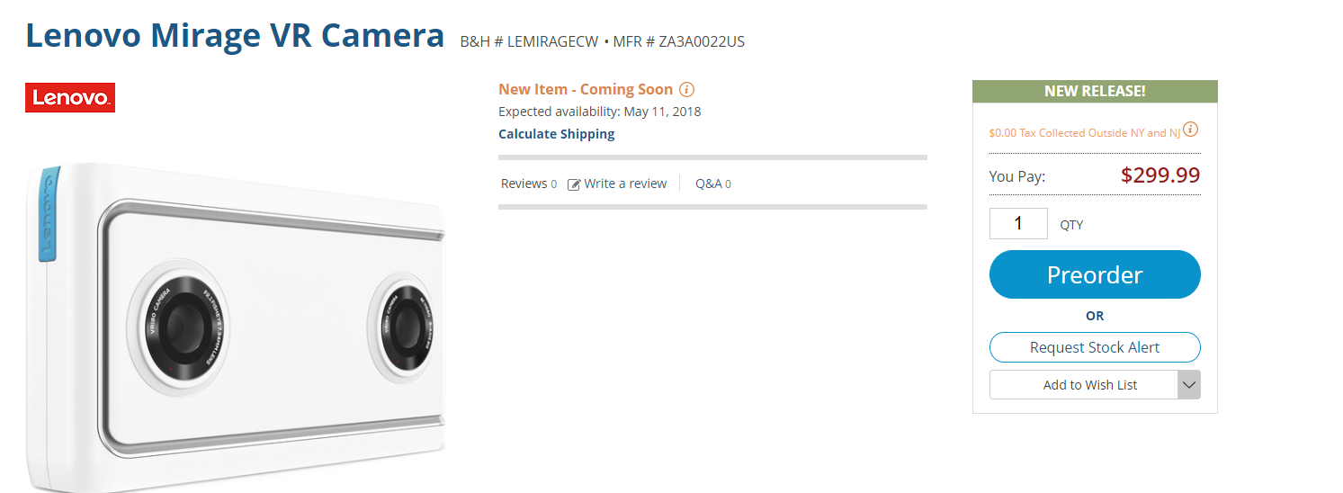 Pre-order is Live For Lenovo Mirage Solo & Mirage Camera, Ships May 11 - Gizmochina