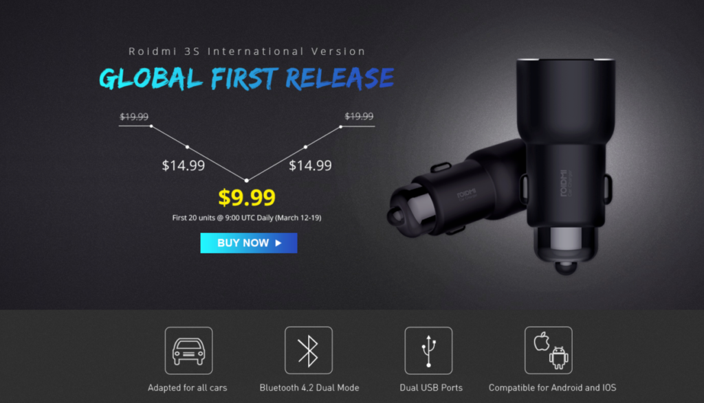 Xiaomi Roidmi 3S Modernizes Your Car Stereo for less than $10! - Gizmochina