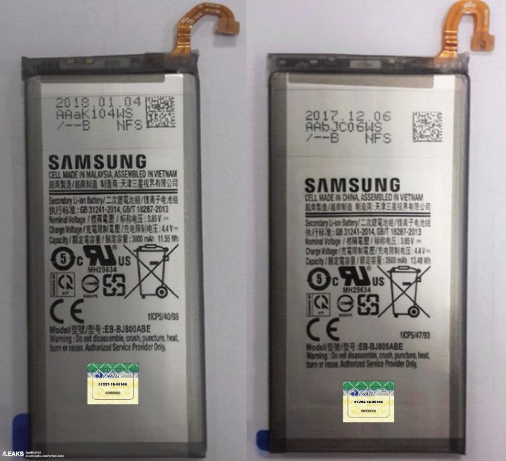 Samsung Galaxy J8 & J8 Plus (2018) Batteries Leaked - Gizmochina