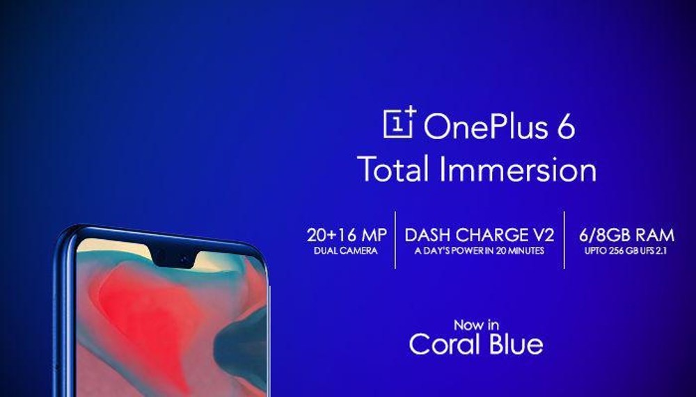 OnePlus 6 Confirmed To Come In A New Coral Blue Color Option - Gizmochina