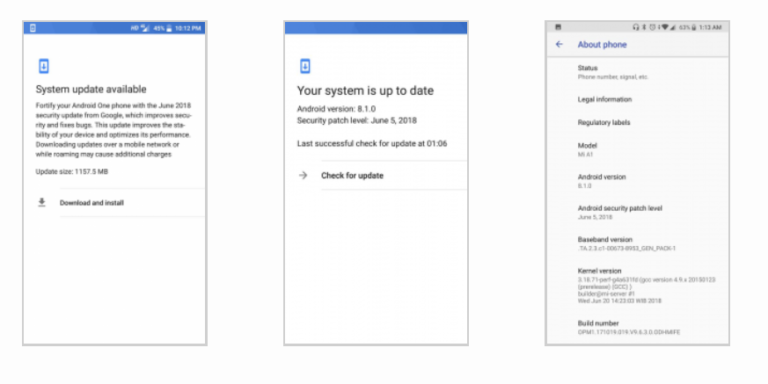 Latest Mi A1 Update Brings Android 8.1 Oreo, June Security Patch & SMS ...