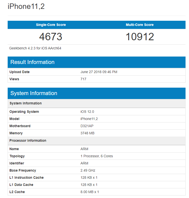 iPhone X 2018 lands on Geekbench with Apple A12, more RAM - Gizmochina