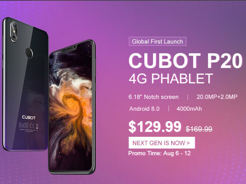 Buy Cubot P20 4G Phablet For Just $129.99 on GearBest - Gizmochina