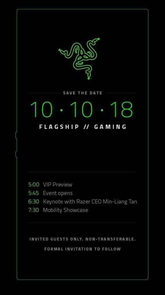 Razer schedules a launch event on October 10 to launch Razer Phone 2 ...