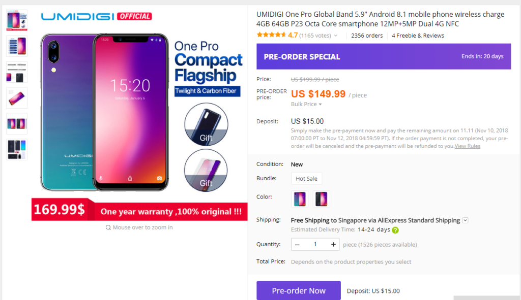 UMIDIGI A3 and UMIDIGI One Pro global presale now live on AliExpress ...