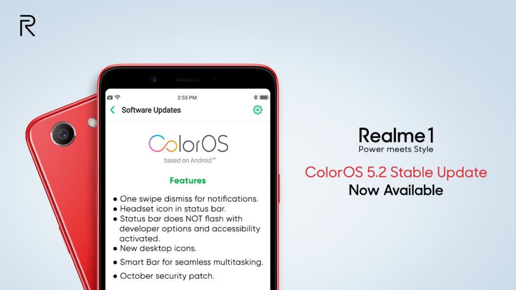 Realme 1 gets ColorOS 5.2 stable update, brings lots of new features ...