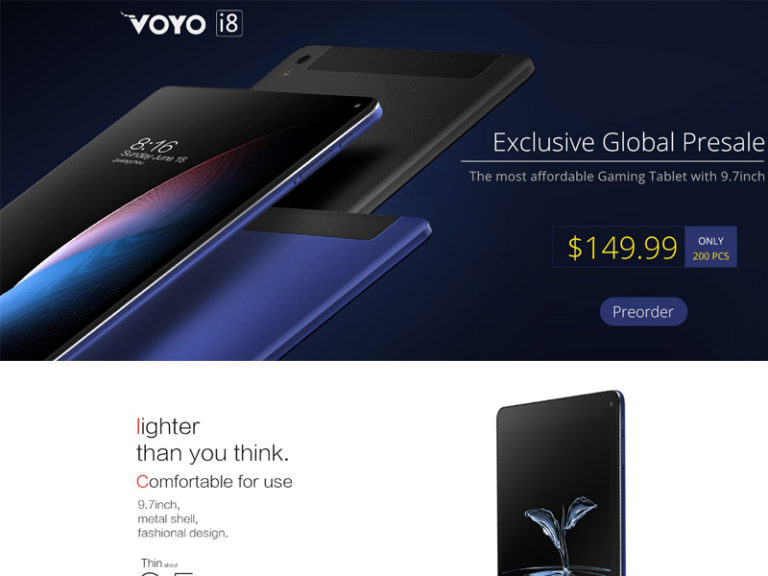 The VOYO i8 Tablet Goes Up For Pre-Order Bearing A Dropped Price Tag Of ...