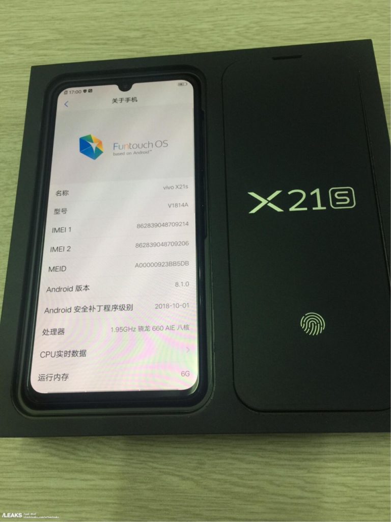 Vivo X21s real images, full specs and pricing leaked ahead of launch - Gizmochina