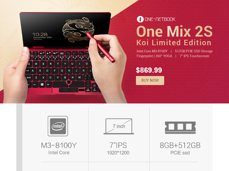 Pre-Order One Netbook One Mix 2S Yoga Pocket Laptop For Just $866.99 On ...