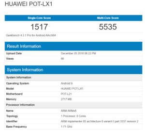 Geekbench listing reveals Huawei P Smart 2019 will run Android Pie ...