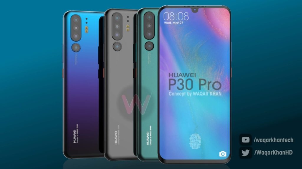 Huawei P30 Pro concept render shows the phone's design and quad rear ...