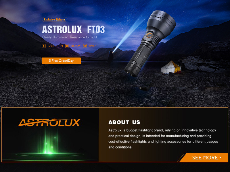 Pre-Order Astrolux FT03 LED Flashlight For Only $29.99 On Banggood