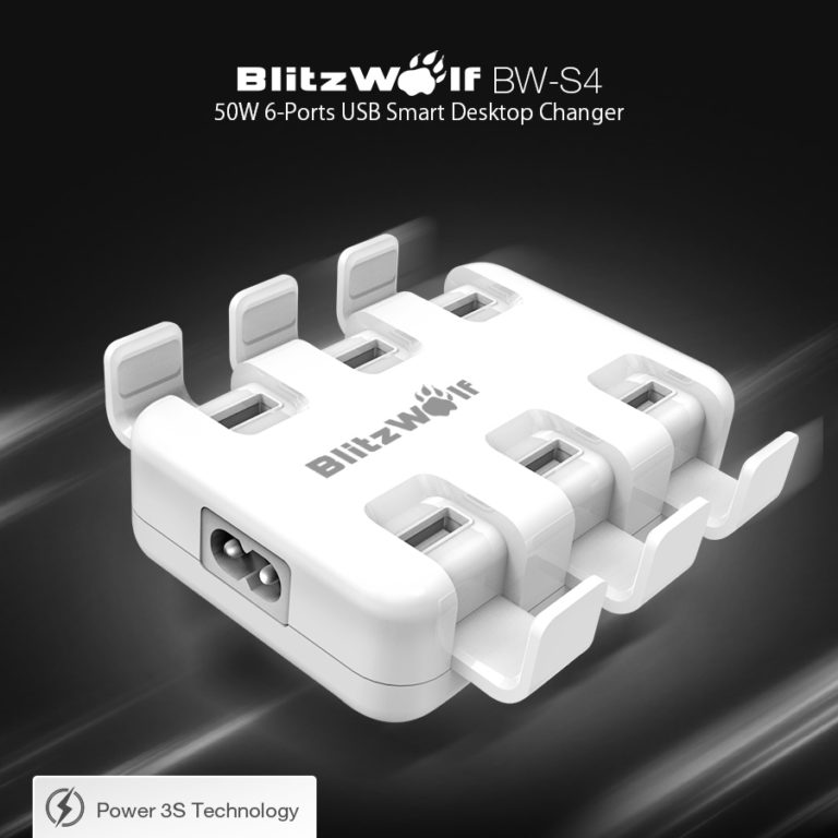 Buy BlitzWolf BW-S4 50W 6-Ports USB Smart Desktop Charger