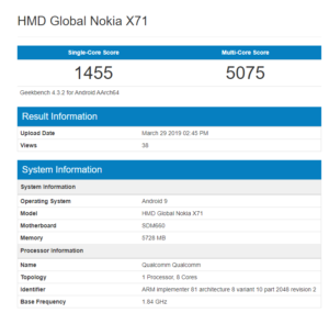 Geekbench reveals upcoming Nokia X71 is powered by Snapdragon 660 ...