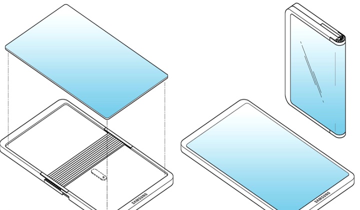 Patent reveals Samsung's foldable phone with a clamshell design ...