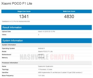 POCO F1 Lite seen on Geekbench, powered by Snapdragon 660 - Gizmochina