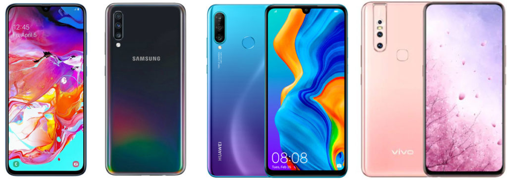 Samsung Galaxy A70 Vs Huawei P30 Lite Vs Vivo S1 Specs Comparison