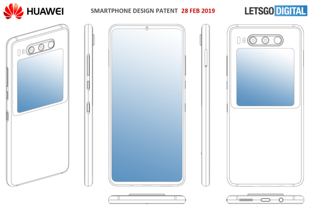 Huawei's new patent shows smartphone with a secondary display on the ...