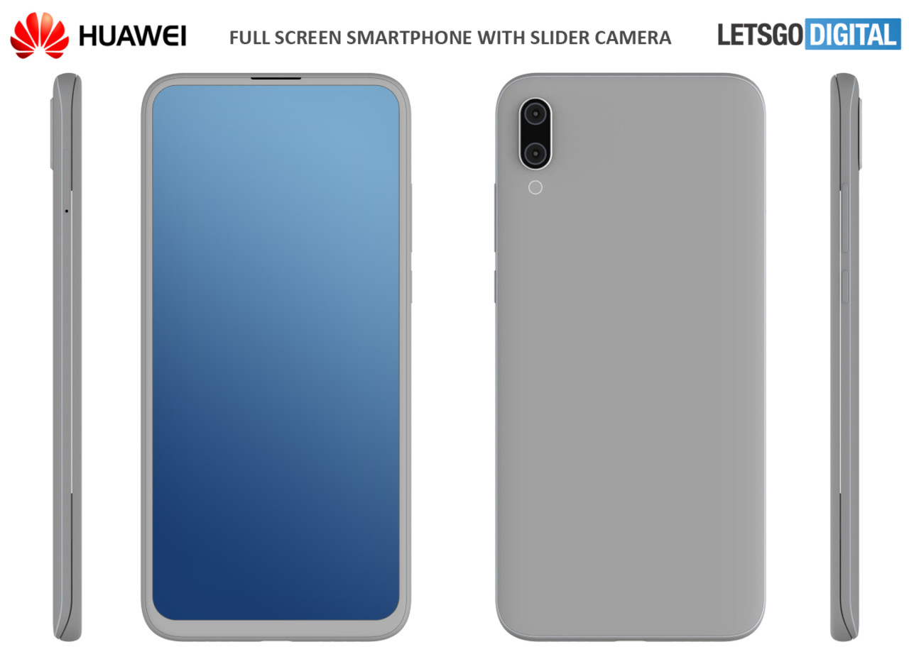 Huawei patents a smartphone with slider design and dual front-facing ...