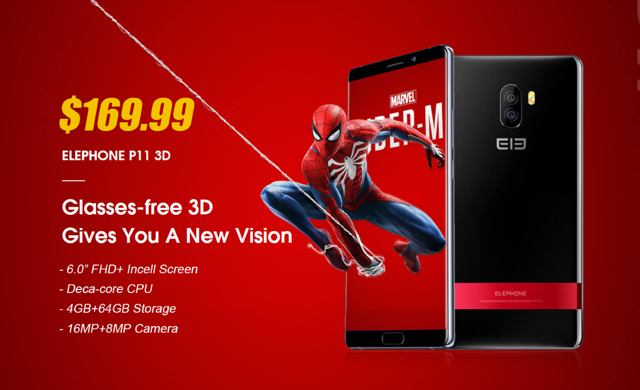 Elephone P11 3D launched as glasses-free 3D smartphone for $169.99 - Gizmochina