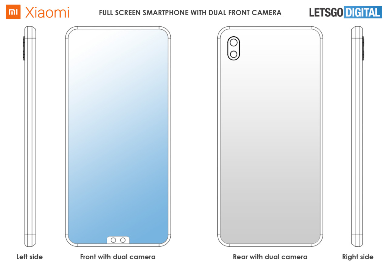 New Xiaomi patent shows a smartphone with dual front cameras at the ...