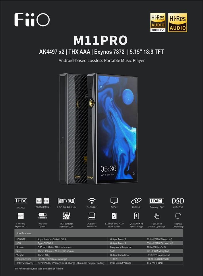 FiiO M11 Pro high-end portable audio player launched with Android-based OS - Gizmochina