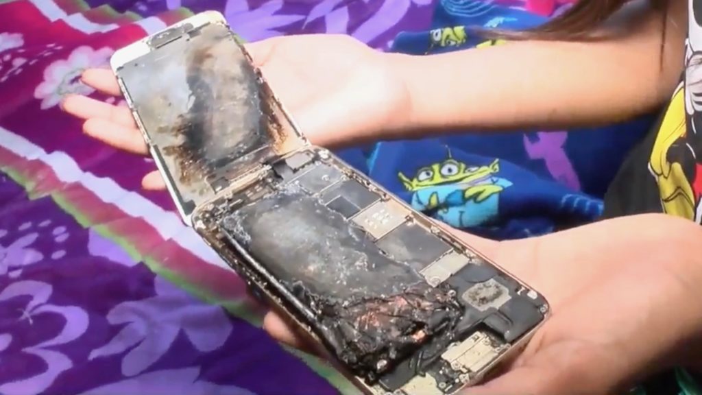 An iPhone 6 belonging to an 11-year-old girl catches fire - Gizmochina