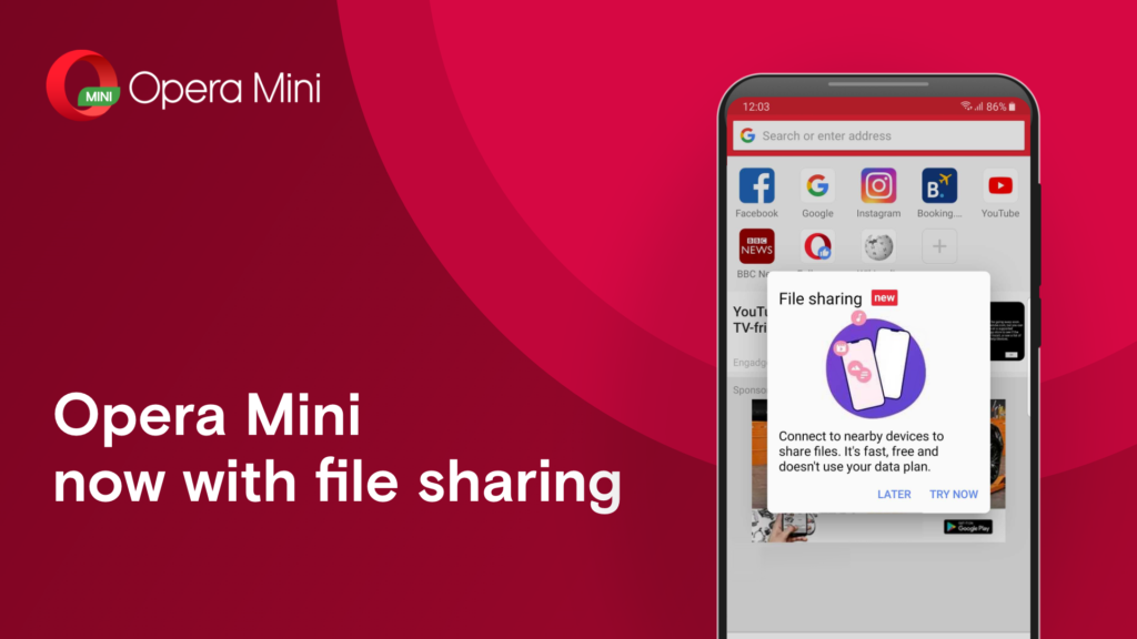 Opera Mini update brings offline file sharing feature - Gizmochina