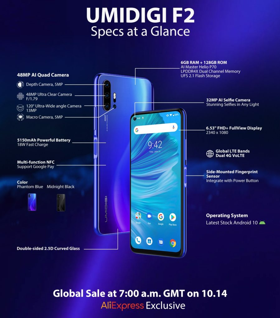 UMIDIGI F2 Launched with 48MP Quad Camera, Android 10 and big battery ...