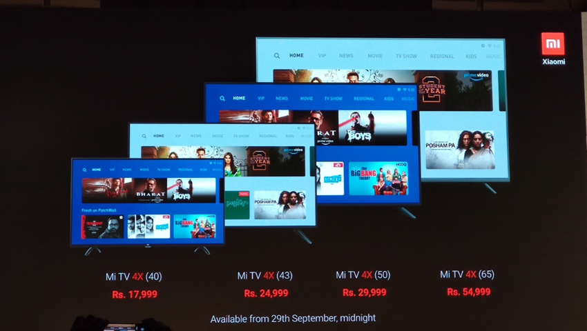 Xiaomi launches premium Mi TV 4X series and Mi TV 4A in India - Gizmochina