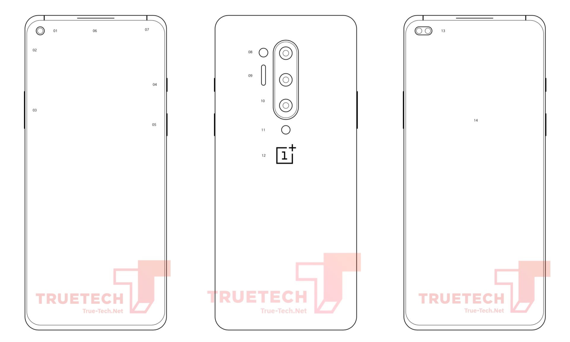 OnePlus 8 Pro product diagram leak shows quad rear cameras and punch ...
