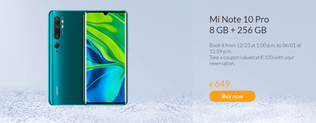 Mi Note 10 Pro launches in Spain; available for €549 for a limited time ...