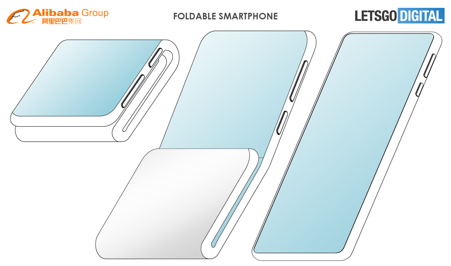 Alibaba patents a new dual-folding clamshell smartphone design - Gizmochina